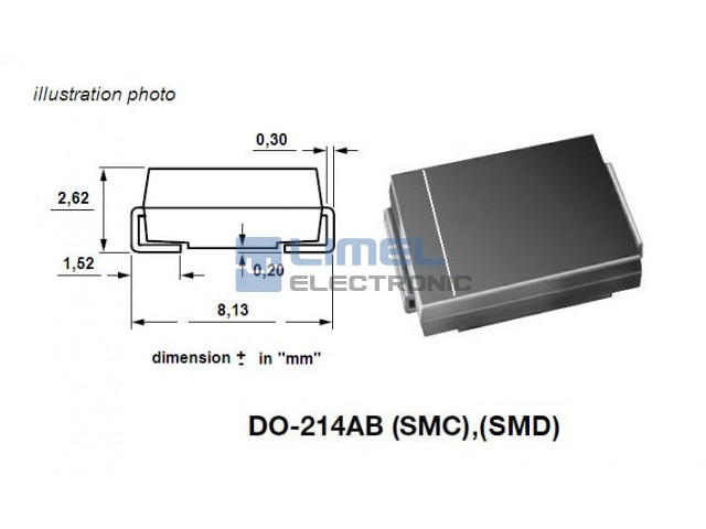 SS36 DO214AB Si-Dioda Schottky, SMD Kód: S6 -VHY- | LIMEL electronic